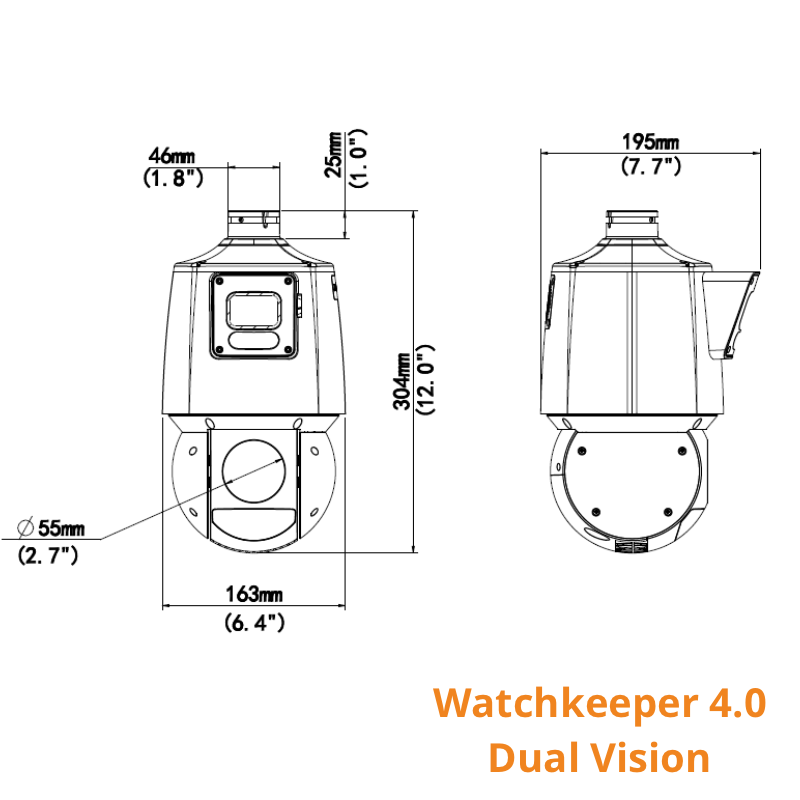 The Watchkeeper 4.0 Dual Vision PTZ with fixed lens camera